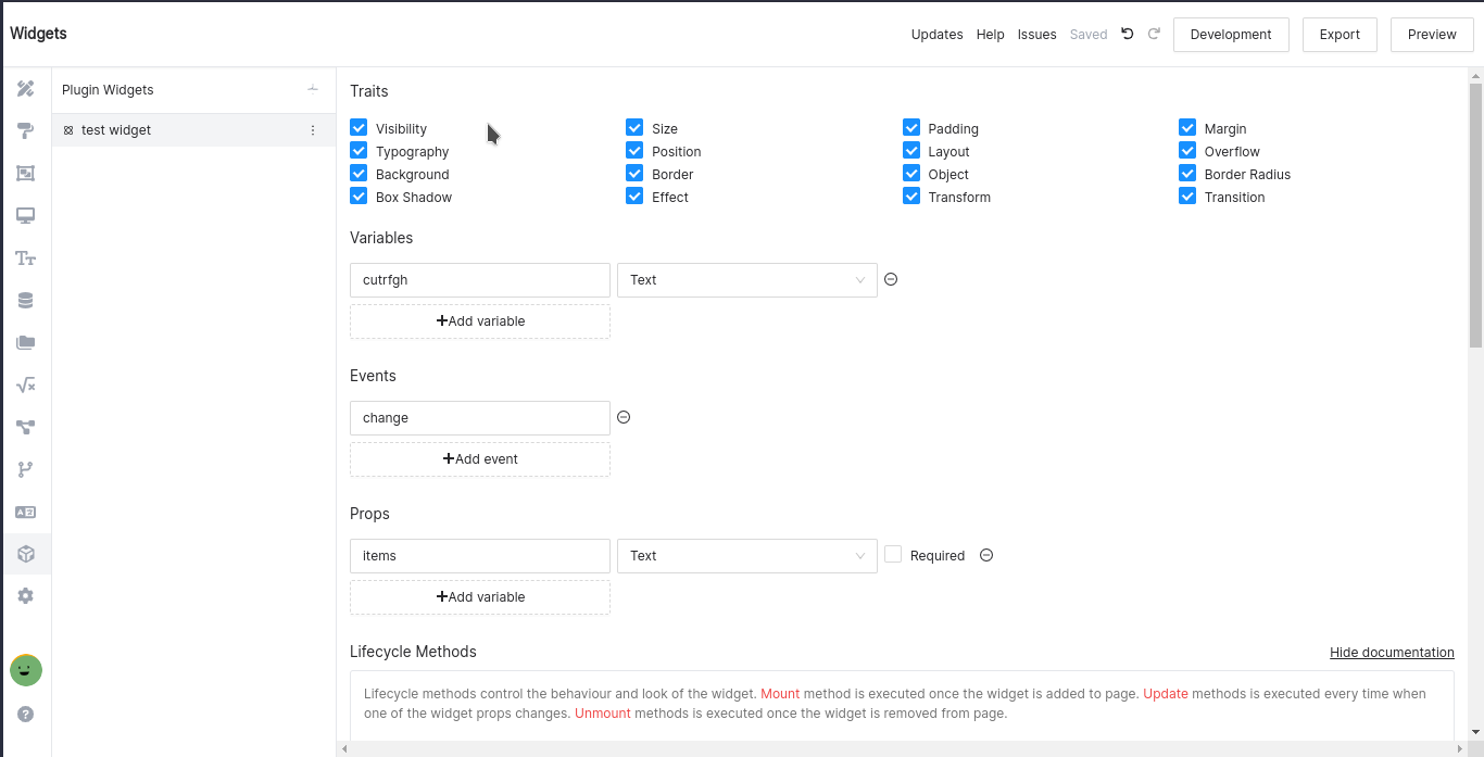 Plugin Widgets in ZeroOne