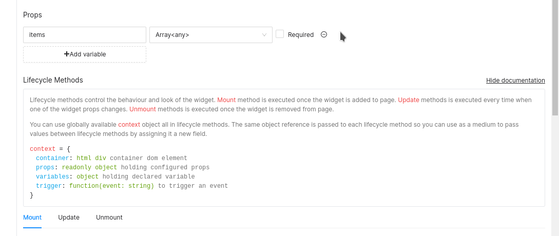 Plugin Widgets in ZeroOne